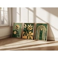 Botanical Wall Art Sage Green Abstract Prints With Gold Accents Set 3 ...