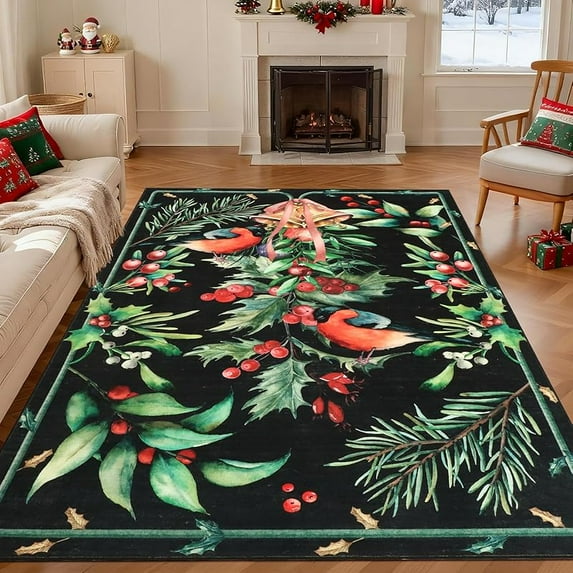 Botanical Washable Soft Boho Floral Kitchen Laundry Rug Non-Slip ...