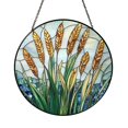 Botanical Wheat Meadow Glass Suncatcher Window Hanging, Calm Nature ...