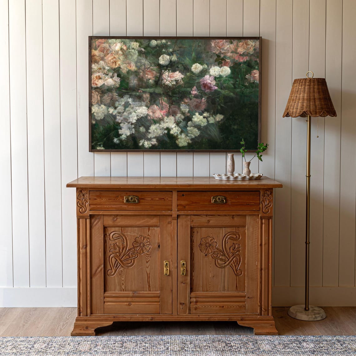 Botanical Wildflower Art Wood Sign Vintage Cottage Core Picture ...