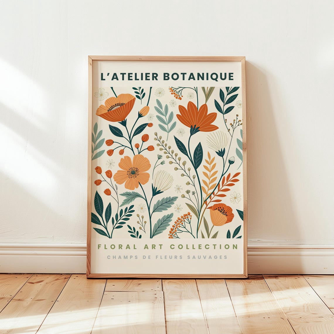 Botanical Wildflower Poster, French Floral Wall Art, Unframed Paper ...