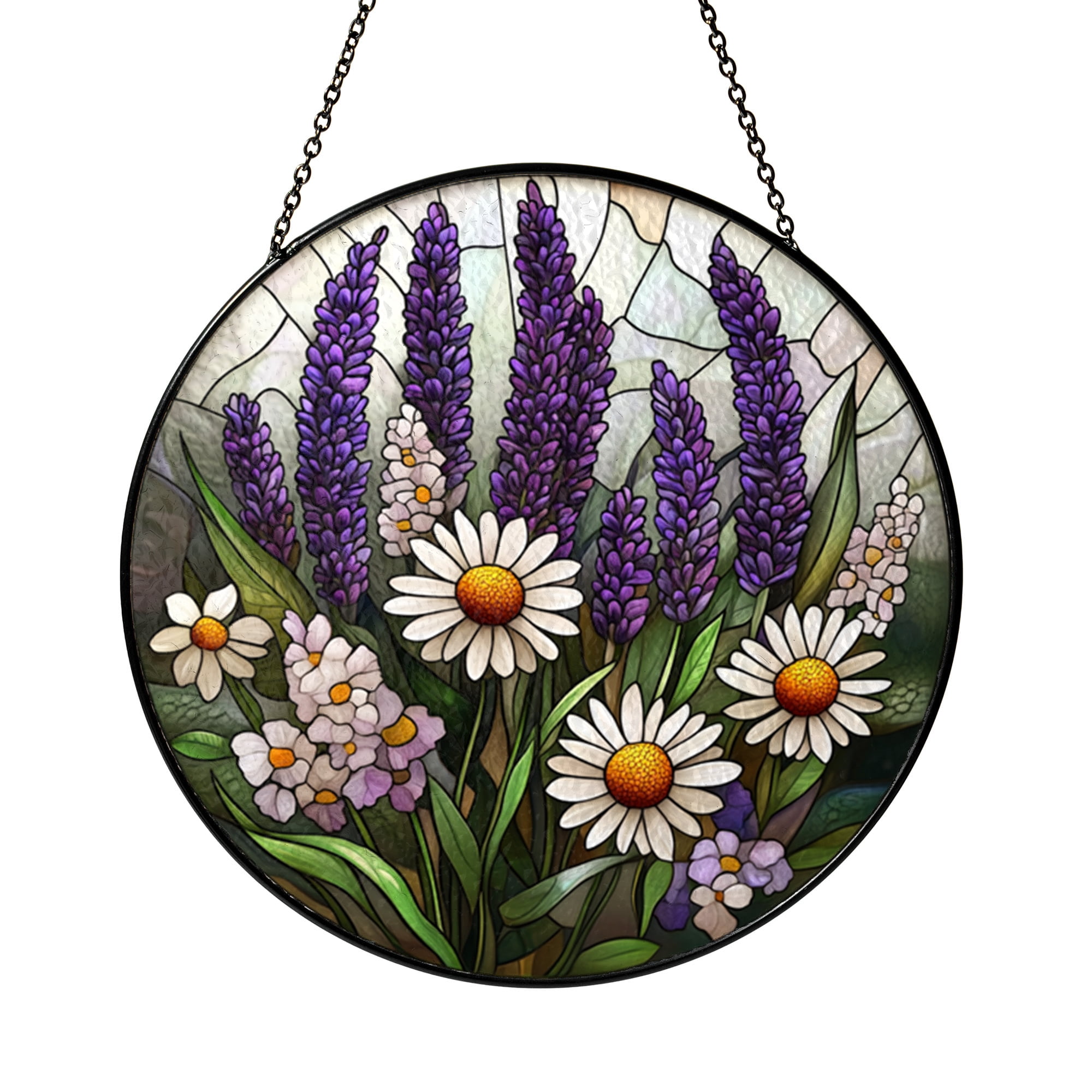 Botanical Wildflower Stained Glass Suncatcher, Decorative Window ...