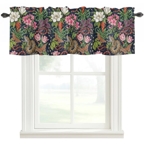 Botanical Wildflowers Valances for Windows Farmhouse Kitchen Curtains ...