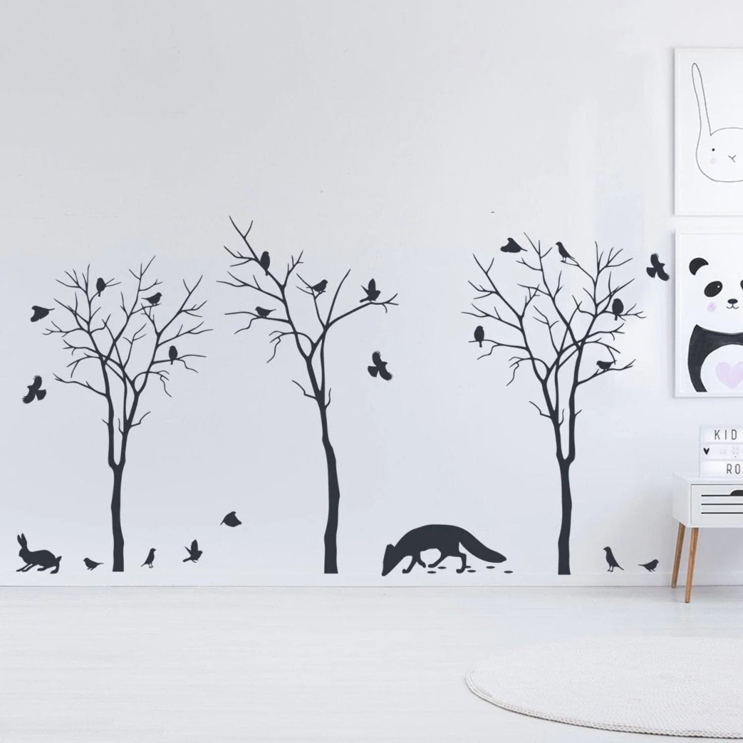 Botanical Wildlife Vinyl Decal Set - Nature-Inspired Wall Stickers for ...