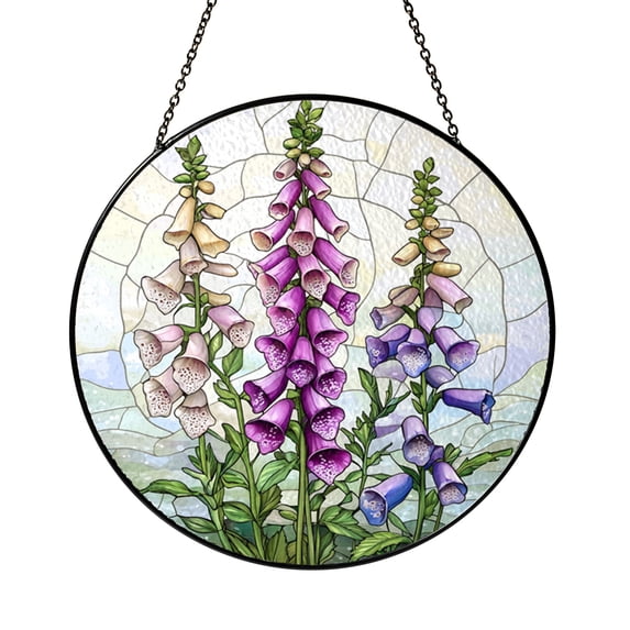 Botanical Window Hanging – Foxglove Floral Glass Art - Walmart.com