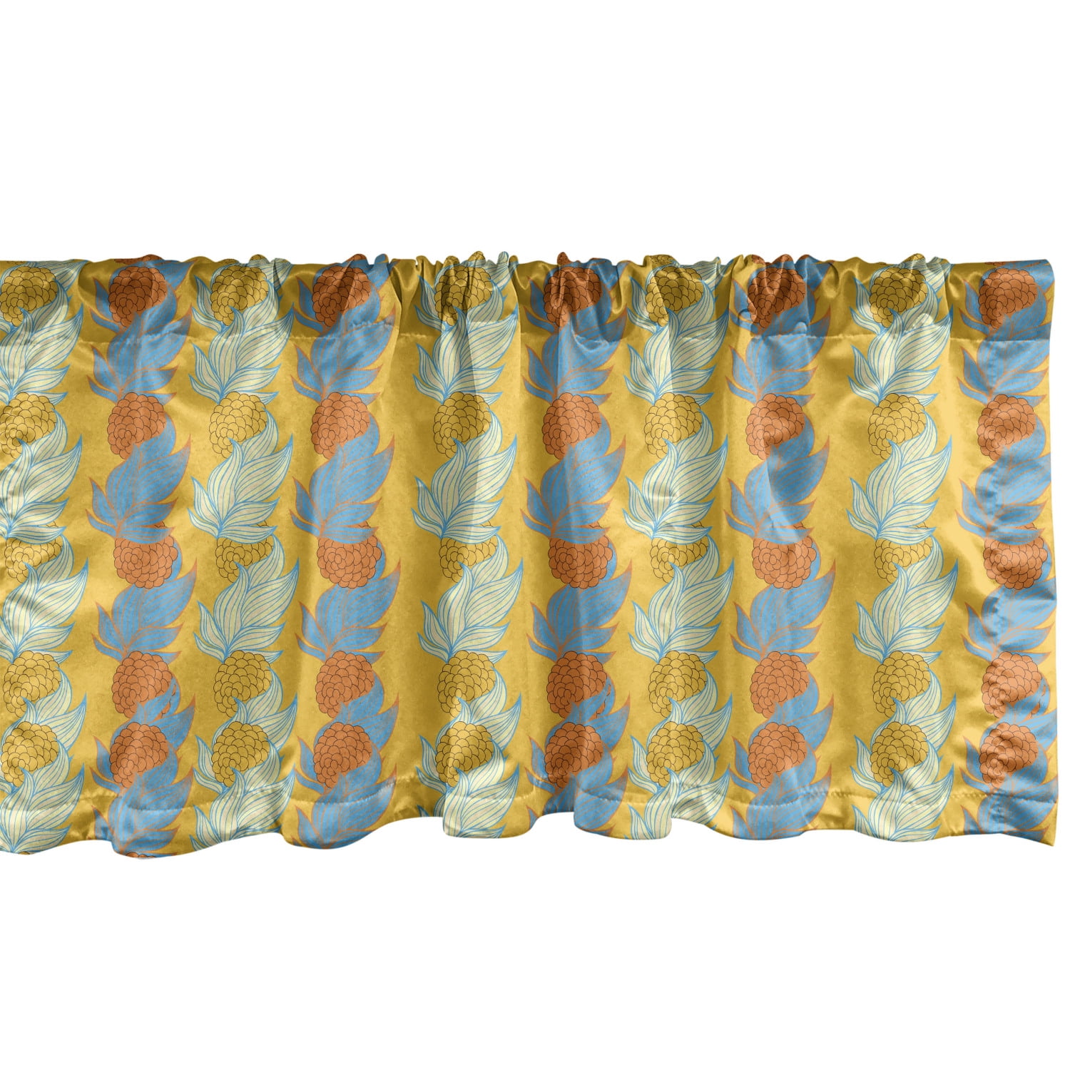 Botanical Window Valance, Abstract Exotic Flower Pattern in Colors ...