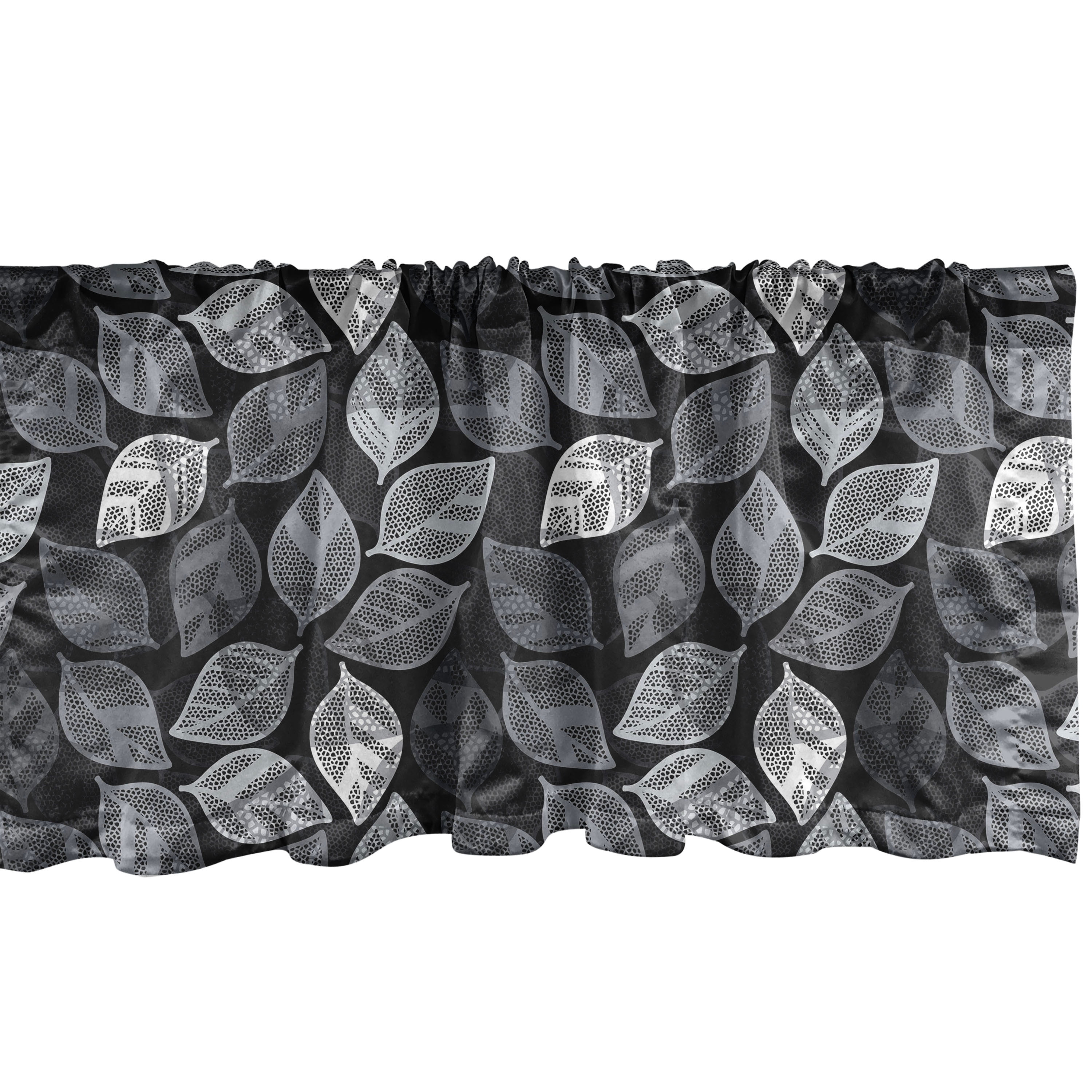Botanical Window Valance, Monochrome Garden Autumn Season Theme Minimal ...