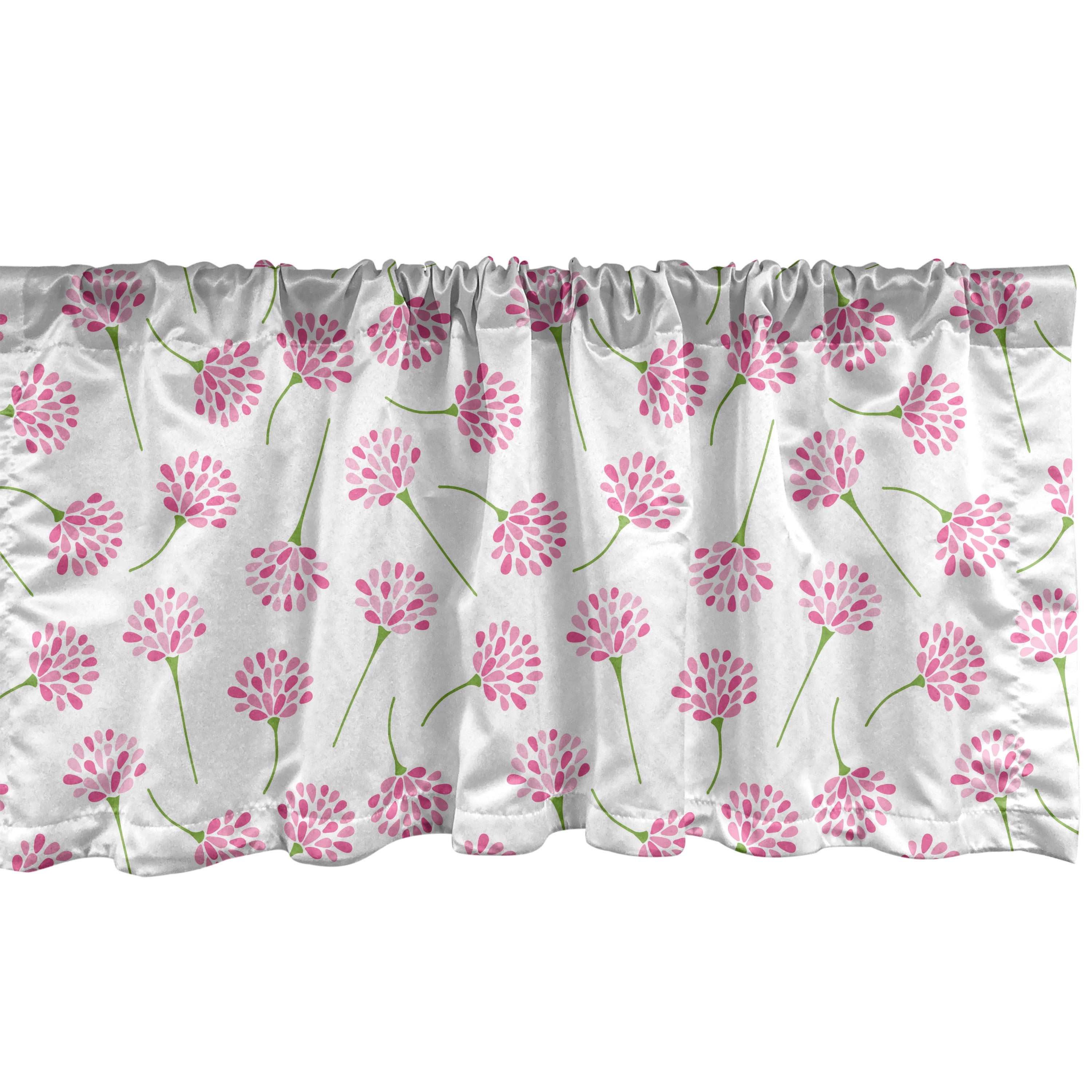 Botanical Window Valance Pack of 2, Floral Theme Colorful Flora Field ...