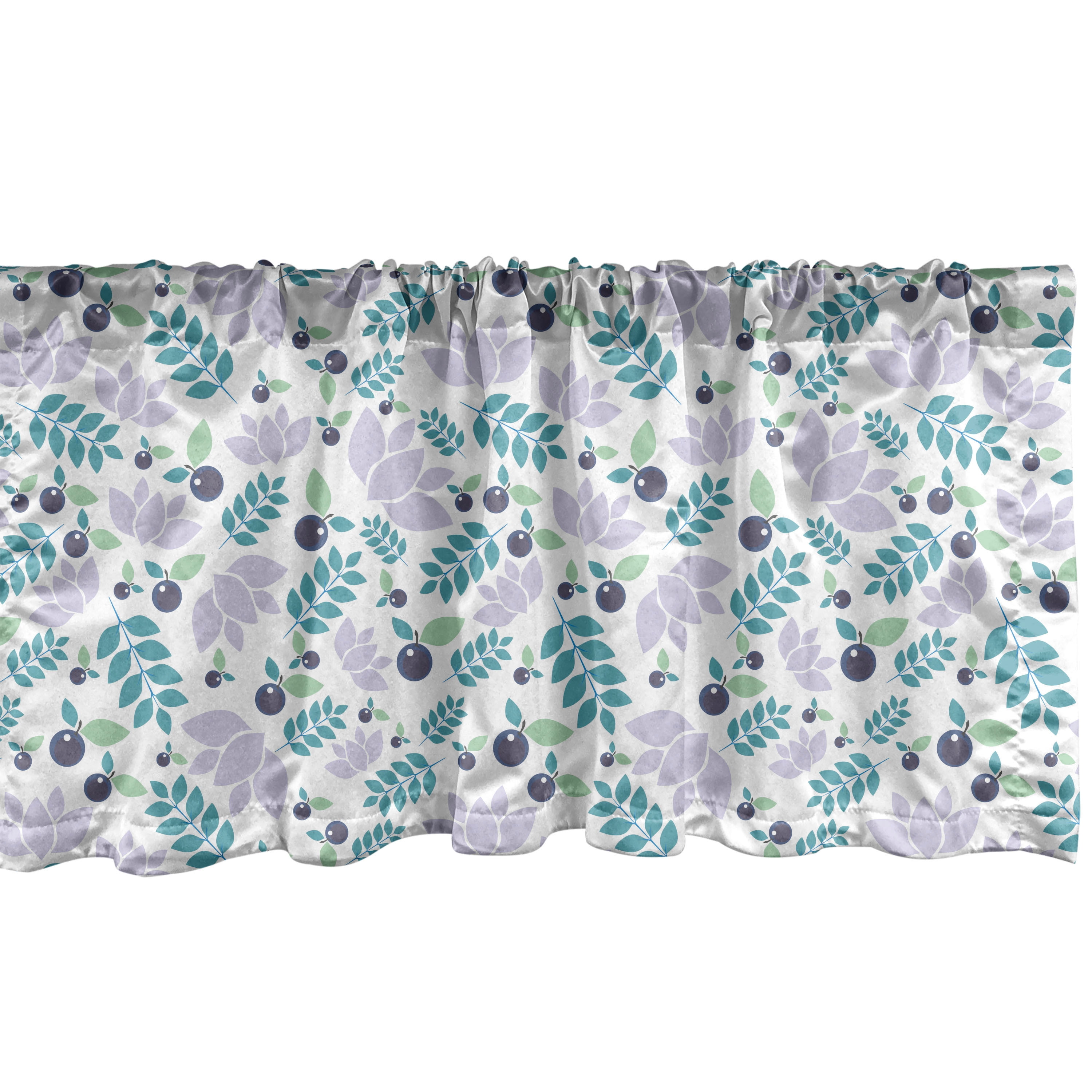 Botanical Window Valance Pack of 2, Peace Theme Natural Motifs Along ...