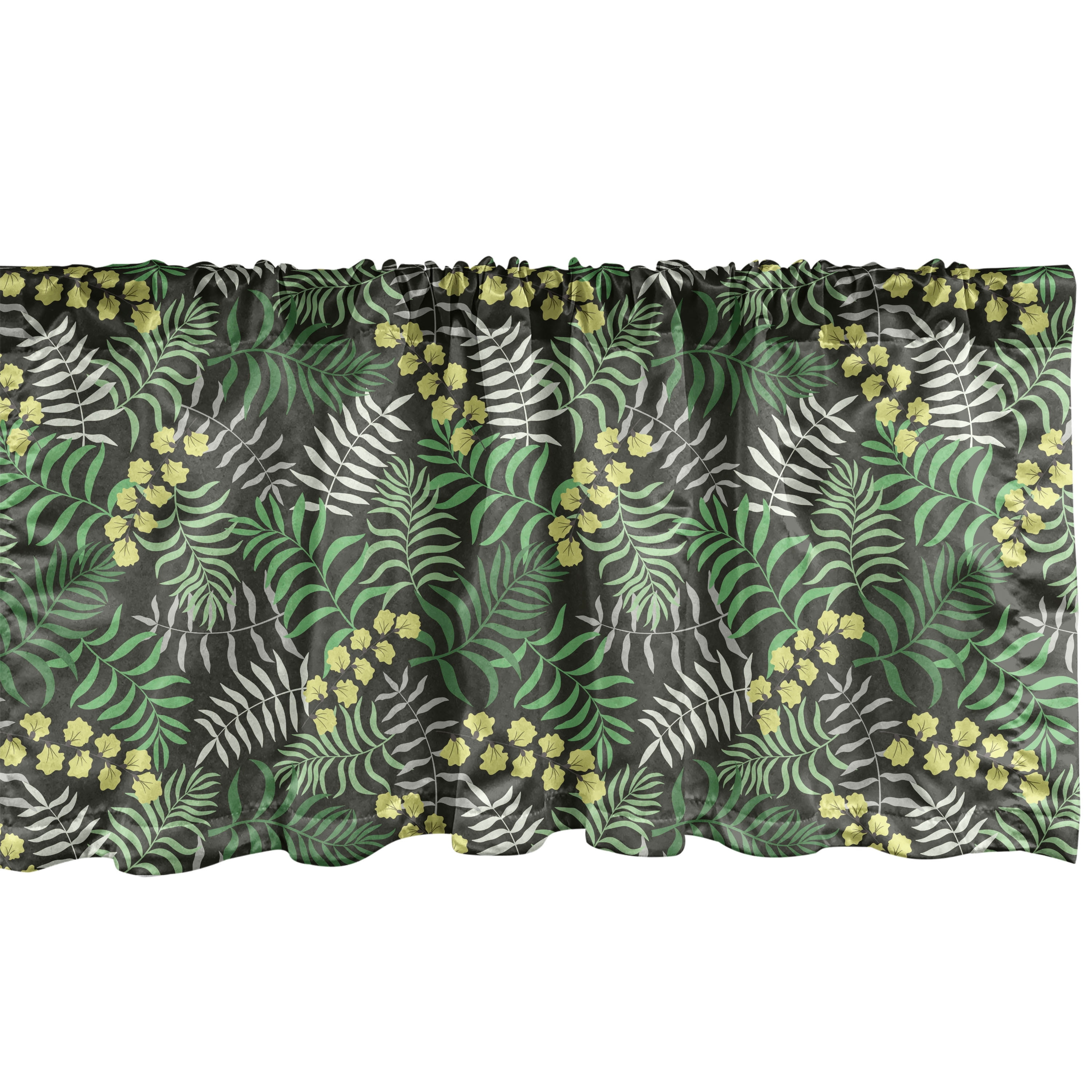 Botanical Window Valance Pack of 2, Tropical Flowers Flourishing in ...