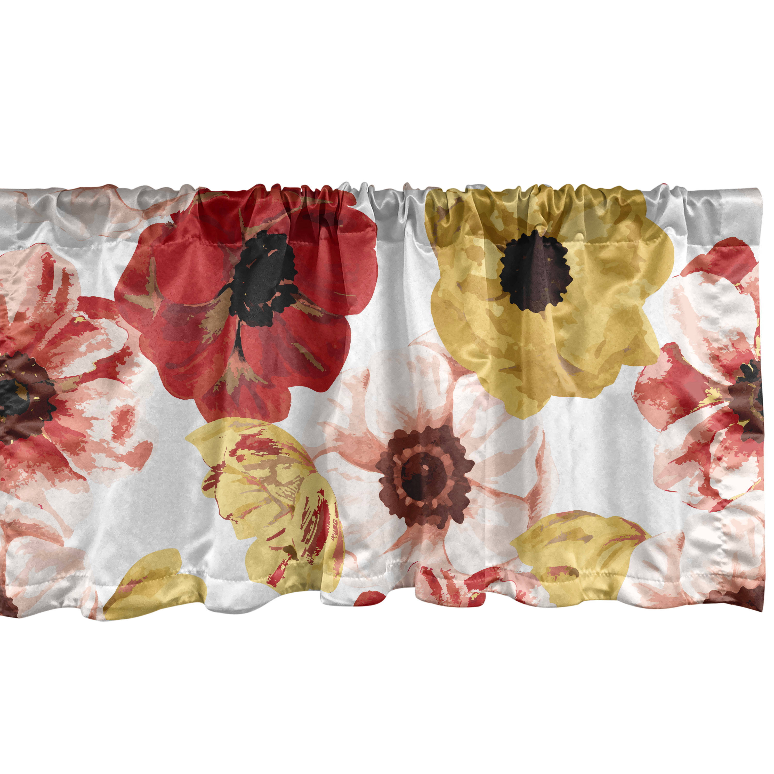 Botanical Window Valance, Springtime Flowers Boho with Romantic Aura ...