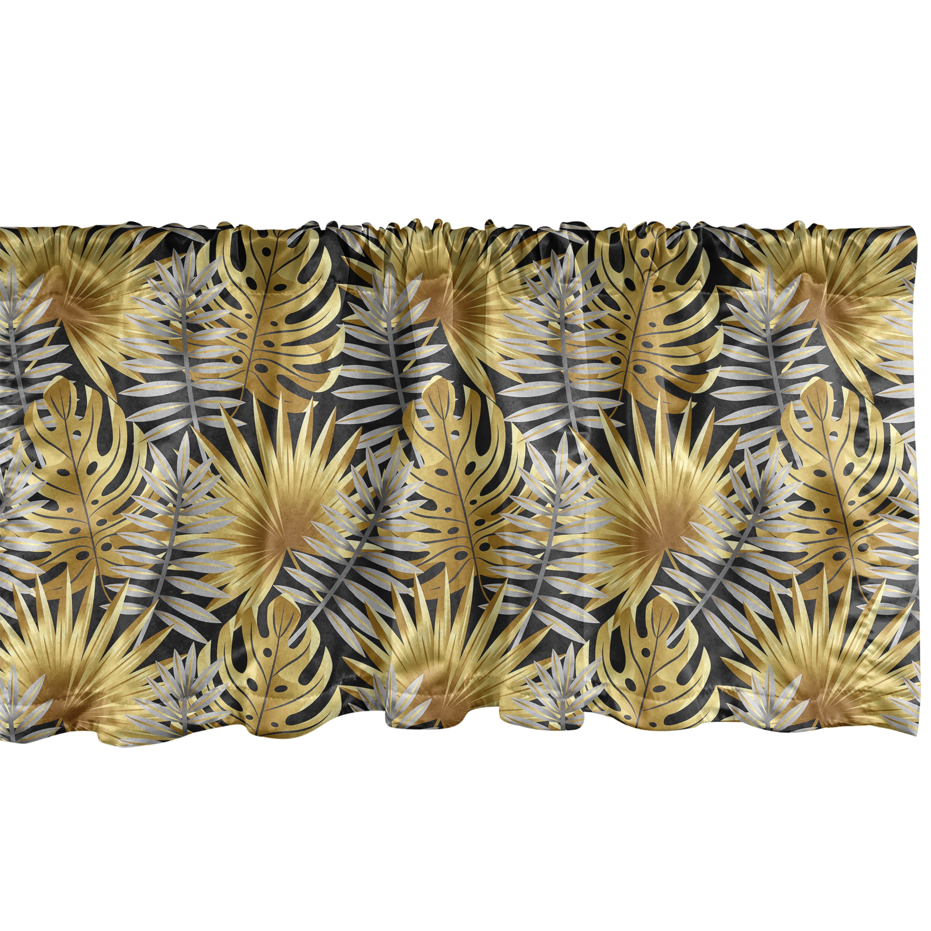 Botanical Window Valance, Tropical Inspired Monstera Leaves of the ...