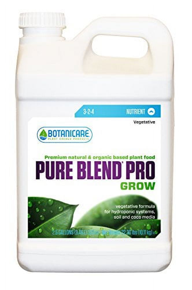Botanicare PURE BLEND PRO Grow Soil Nutrient 3-2-4 Formula, 2.5-Gallon - Walmart.com