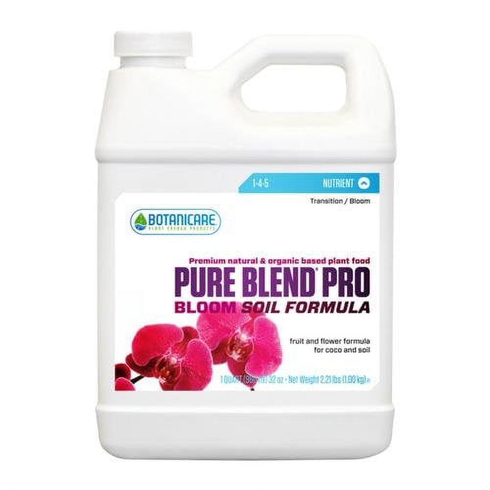Botanicare Pure Blend PRO Bloom Soil Nutrient 1-4-5 Formula, 1-Quart (4 ...