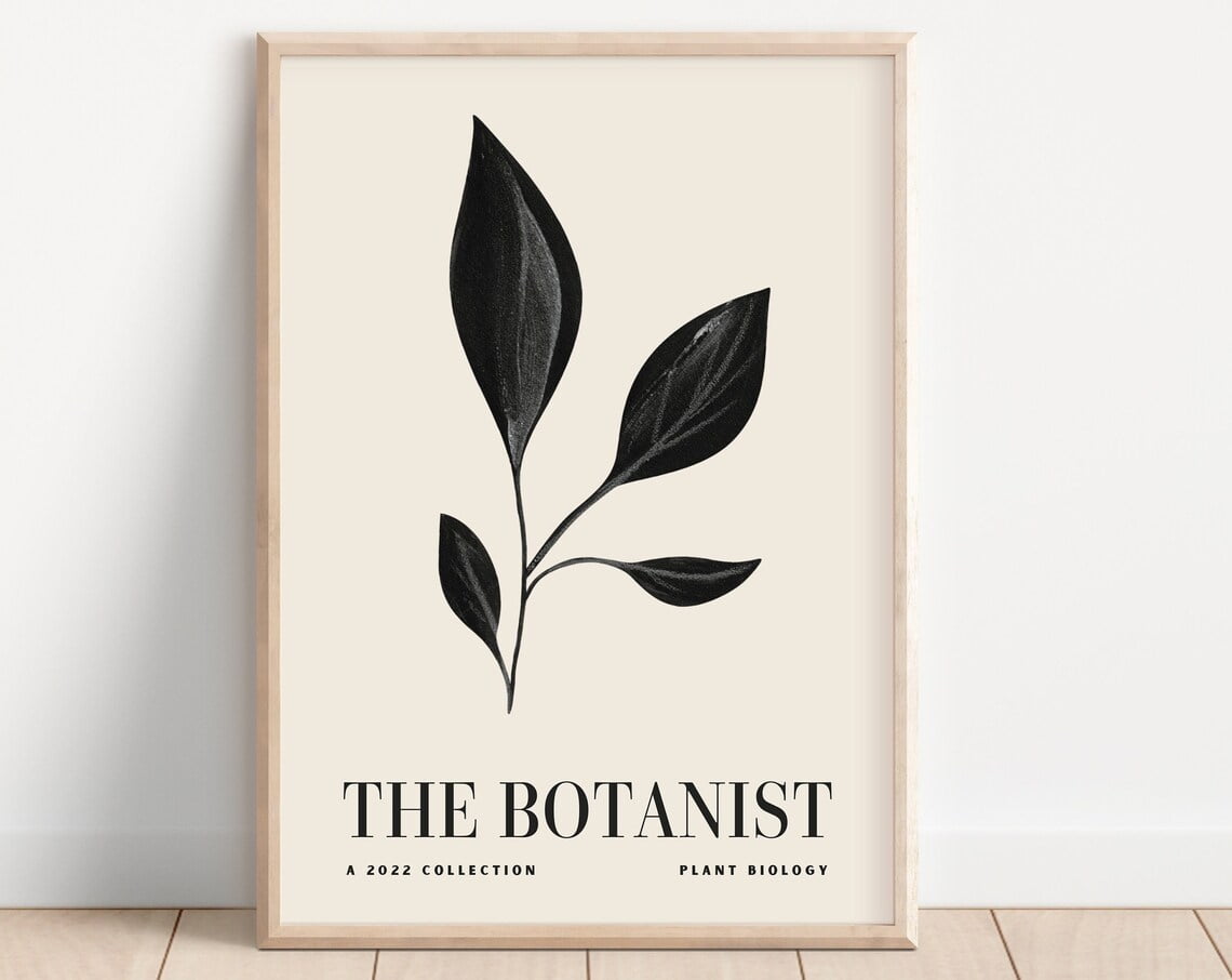 The Botanist Neutral Print - Botanical Bohemian Minimalist, Plants ...