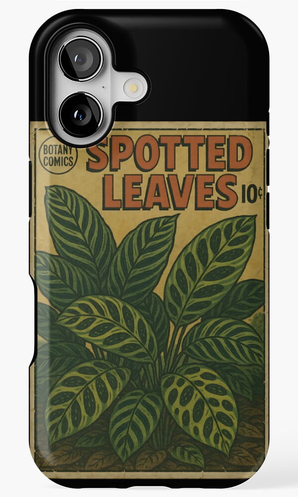 Botany Art Spotted Leaves Plant Phone Case for iPhone 11 12 13 14 15 16 ...