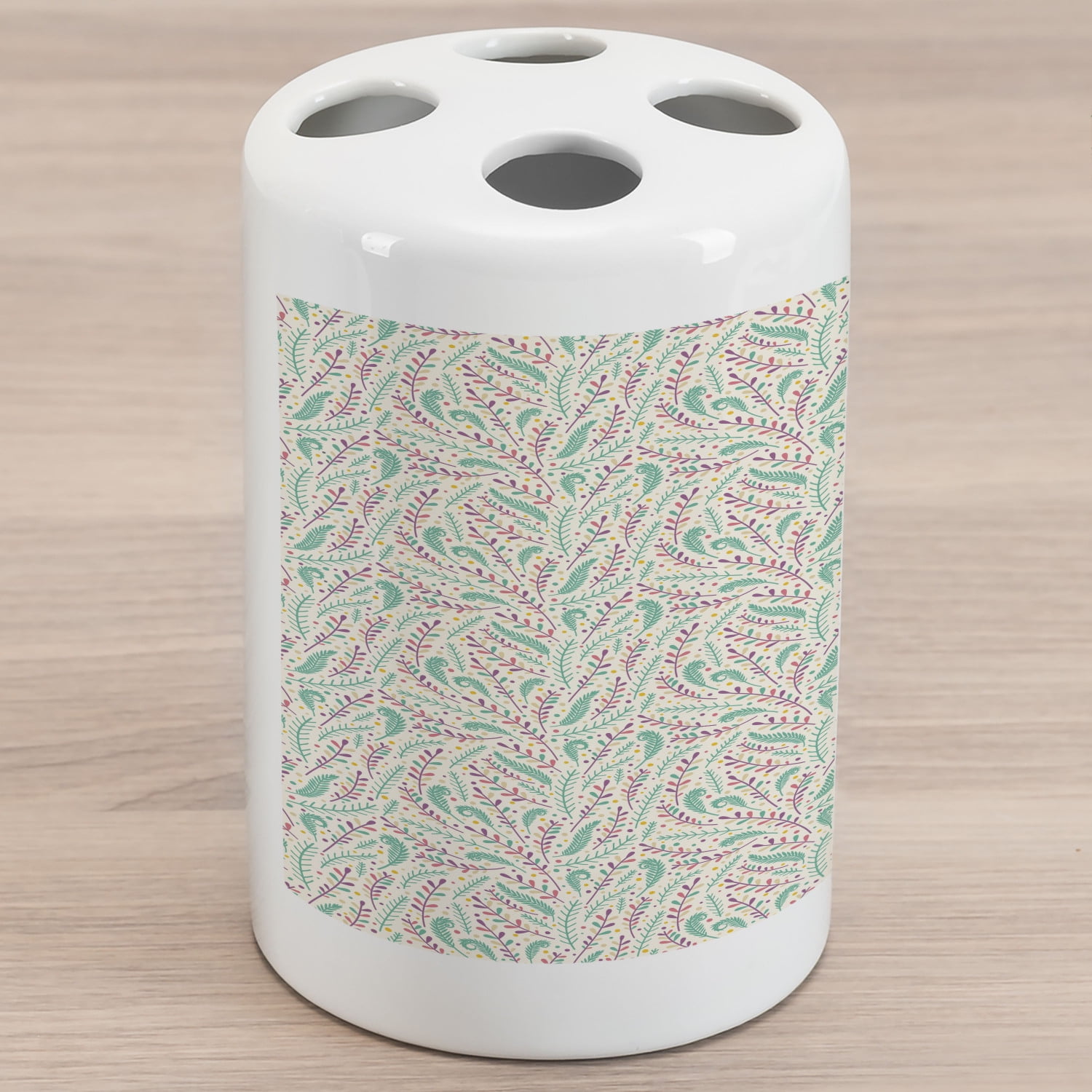 Botany Ceramic Toothbrush Holder, Spring Toned Swirled Spruce Tree ...