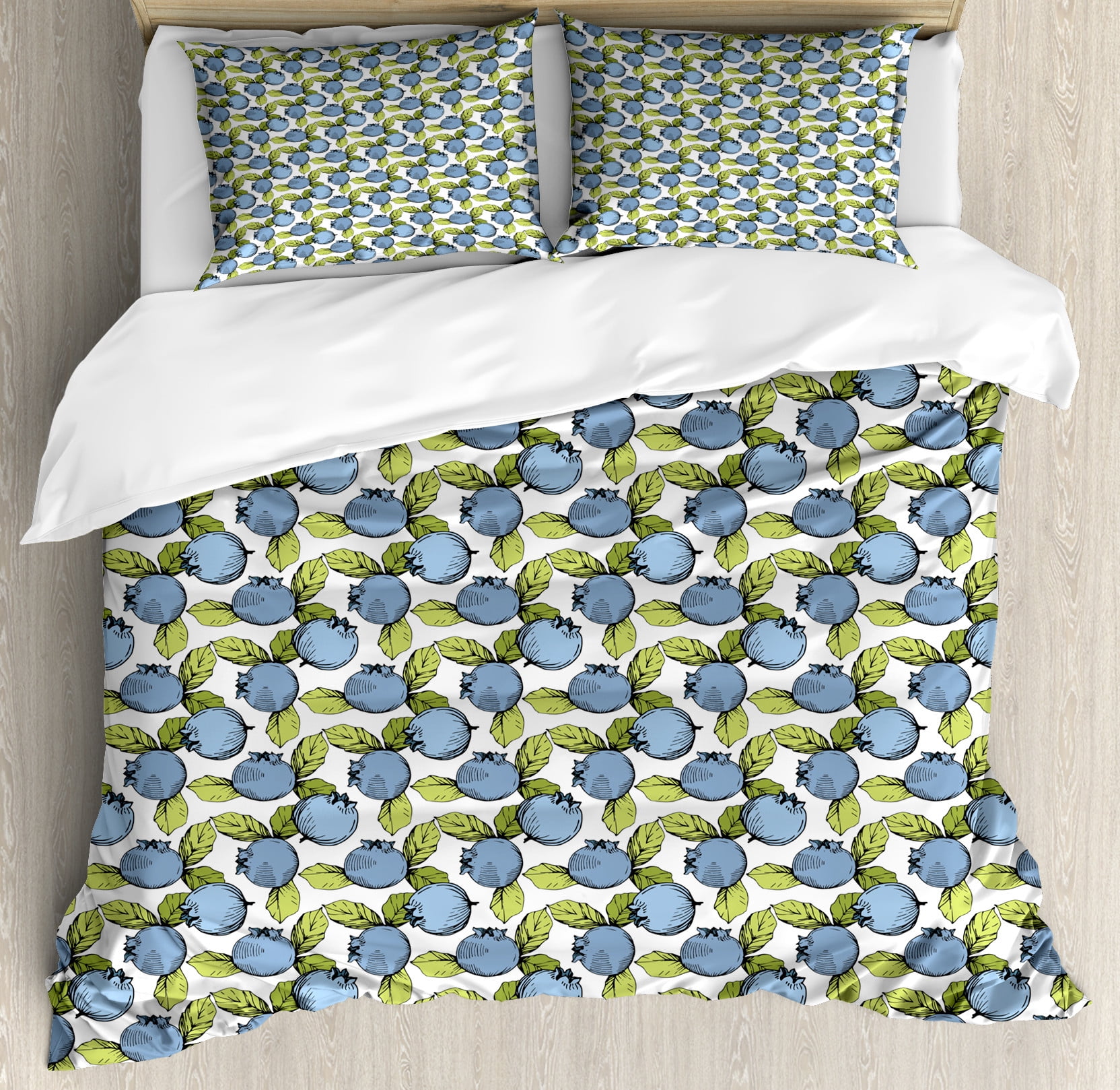 Botany Duvet Cover Sets, Blueberry Branch Forest Fruits Juicy Vitamin ...