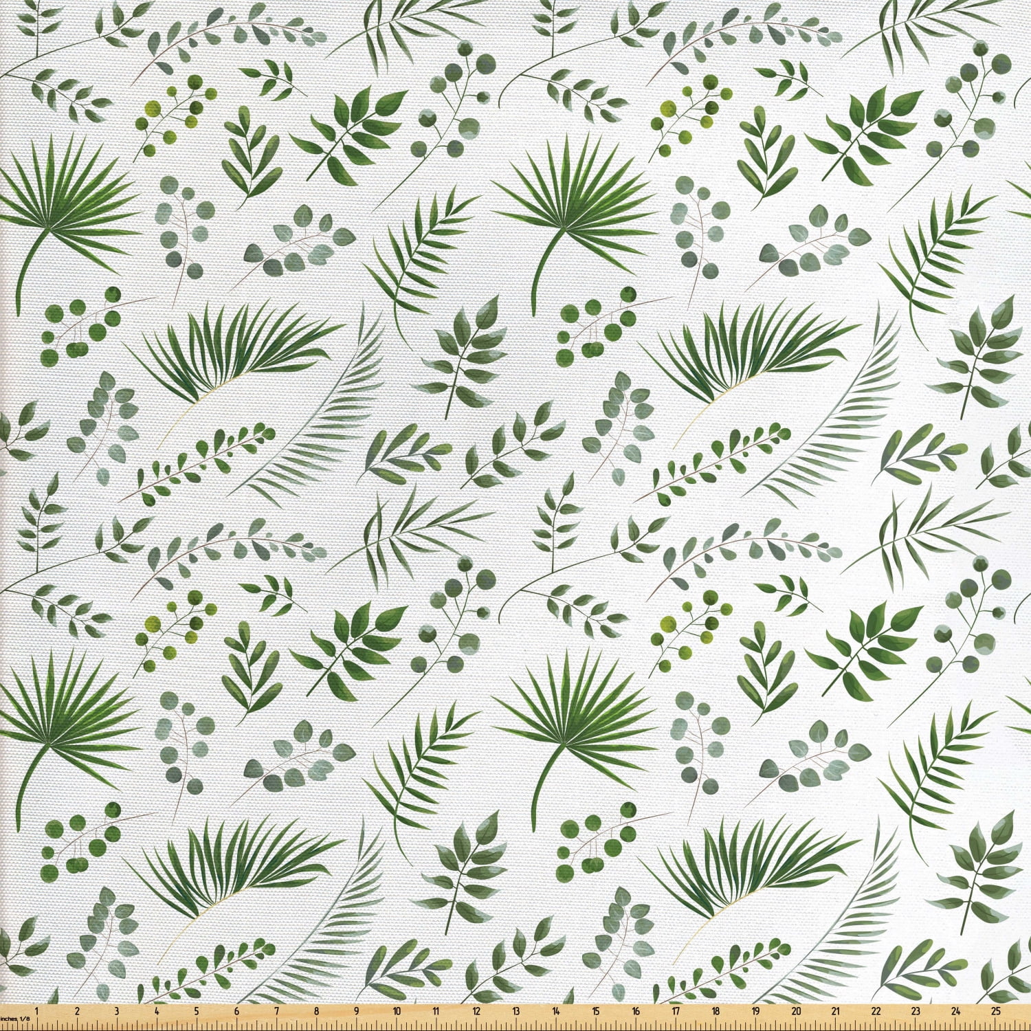 Botany Fabric by the Yard, Nature Concept with Various Leaves ...