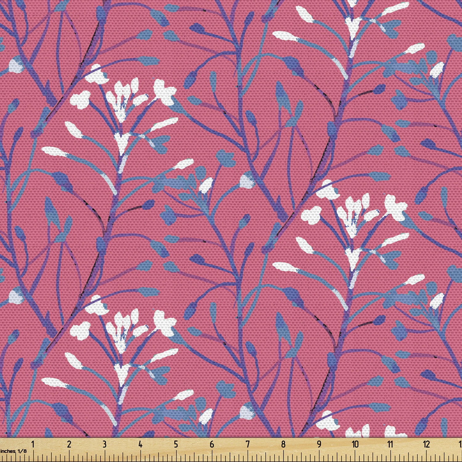 Botany Fabric by the Yard, Retro Spring Blossoms Watercolor Flower ...
