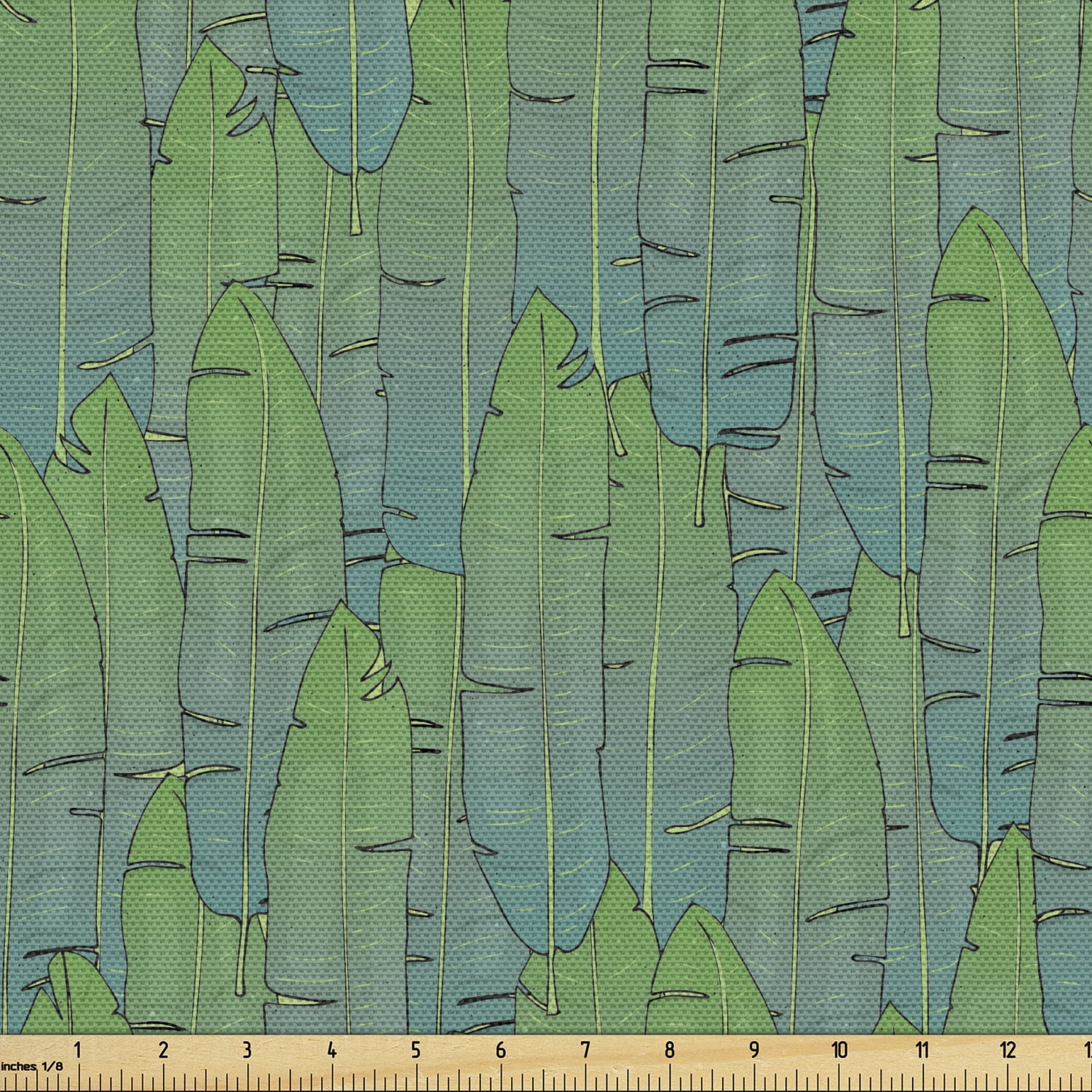 Ambesonne Botany Fabric by the Yard Upholstery, Exotic Palm Leaves ...