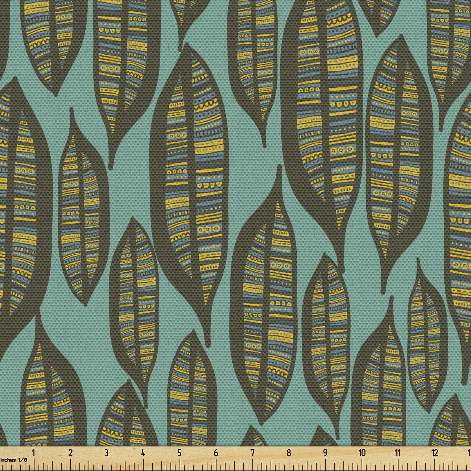 Ambesonne Botany Fabric by the Yard Upholstery, Vertical Leaves Layout ...