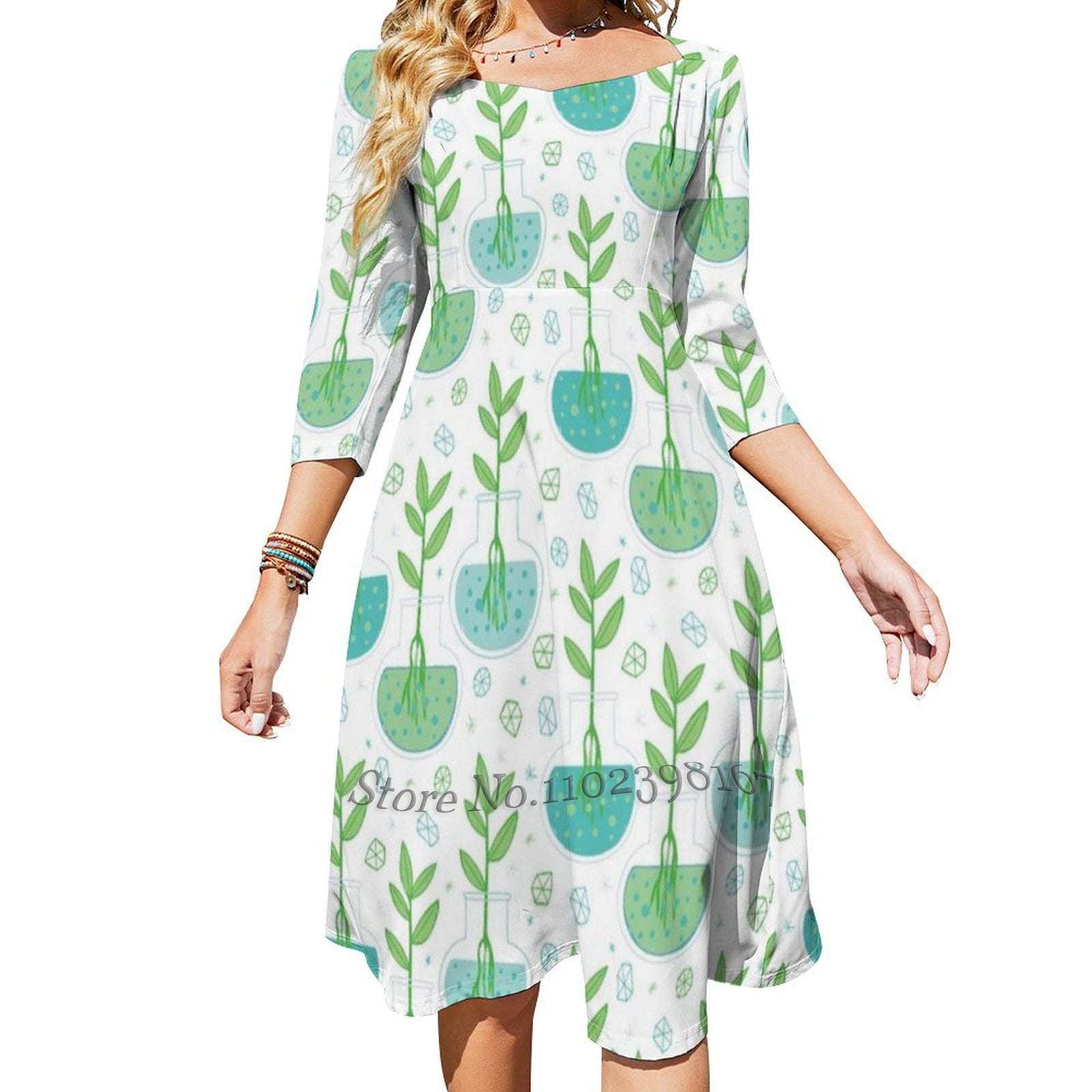 Botany Square Neck Dress New Plus Size Elegant Women Waist Tight Dress ...