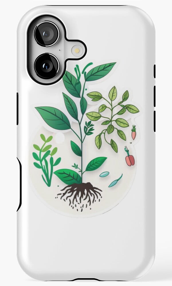 Botany Sticker Graphic Phone Case for iPhone 11 12 13 14 15 16 17 Pro ...