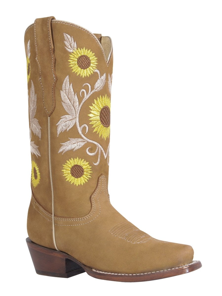 Botas Rodeo Para Mujer Clasicas Piel Nobuck 'Centenario' *MIEL-125772 ...
