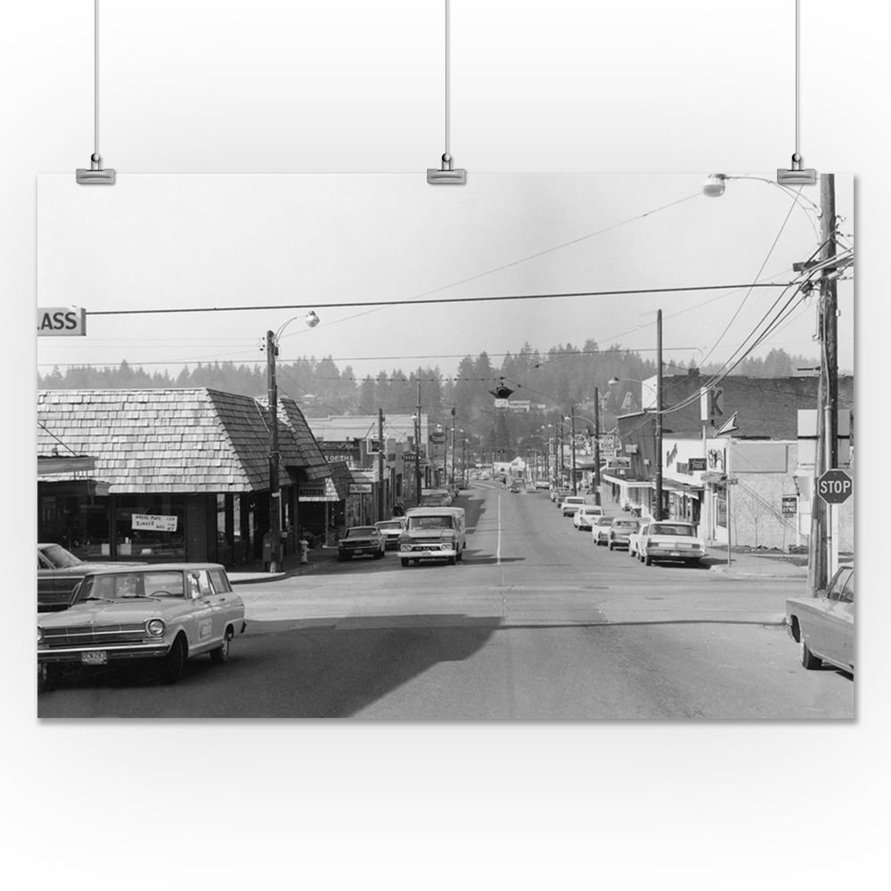 Bothell, WA - Downtown Street Scene Photograph (24x36 Giclee Gallery ...