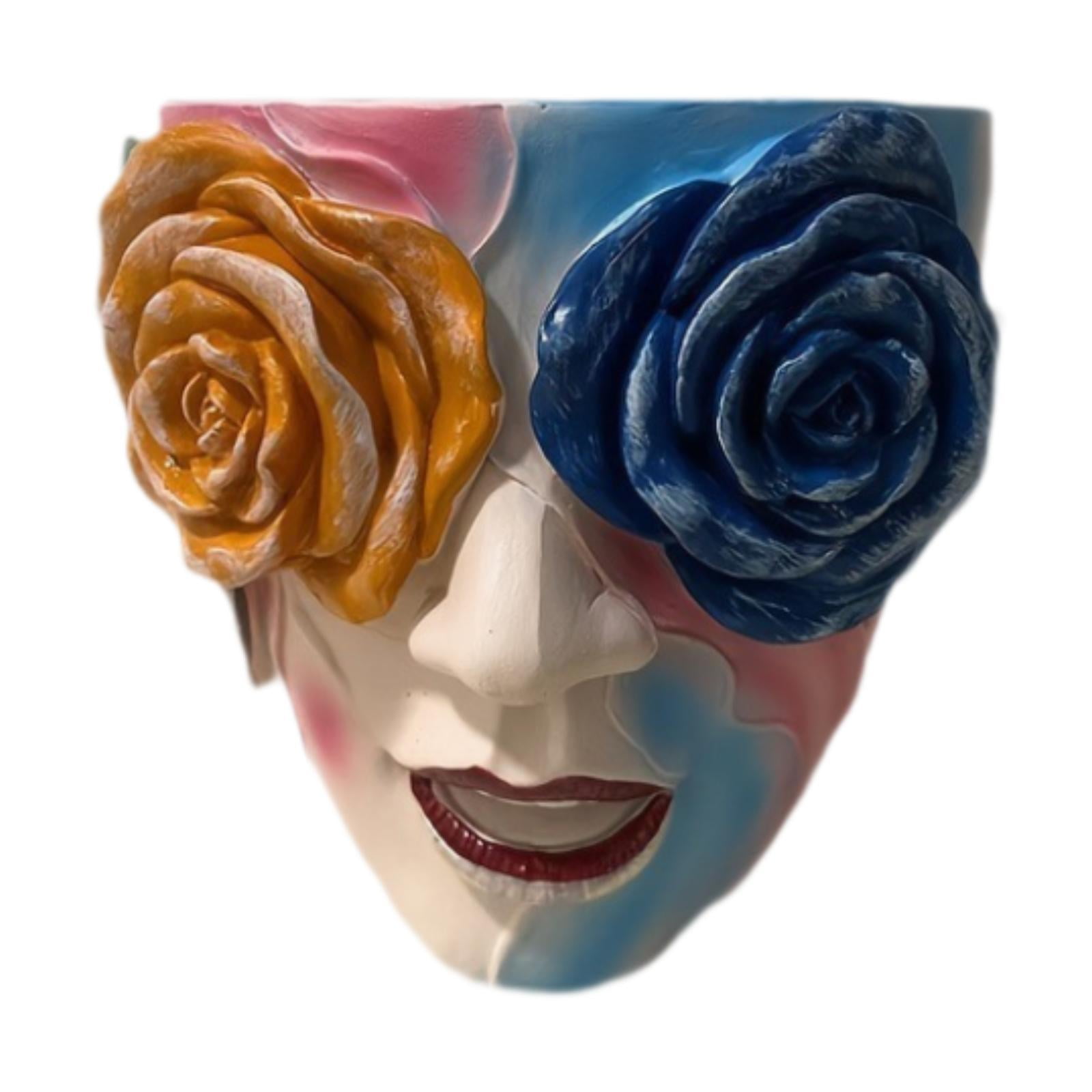 Bothyi Abstract Rainbow Head Planter Colorful Ornament Eclectic Flower ...
