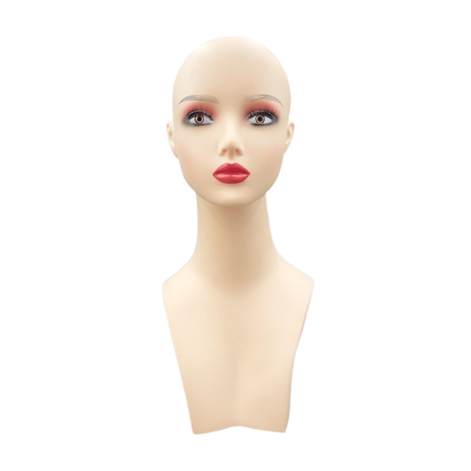 Bothyi Bald Mannequin Head Long Neck Lightweight Realistic for Necklace ...
