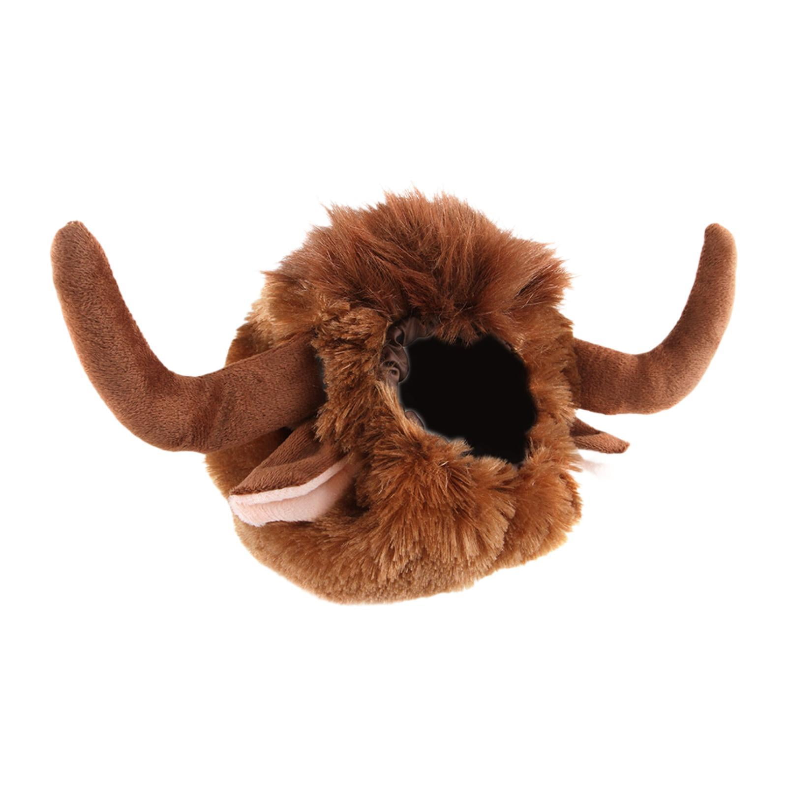 Bothyi Dog Horn Wig Dog Cow Hat Novelty Photo Prop Winter Warm Dog ...