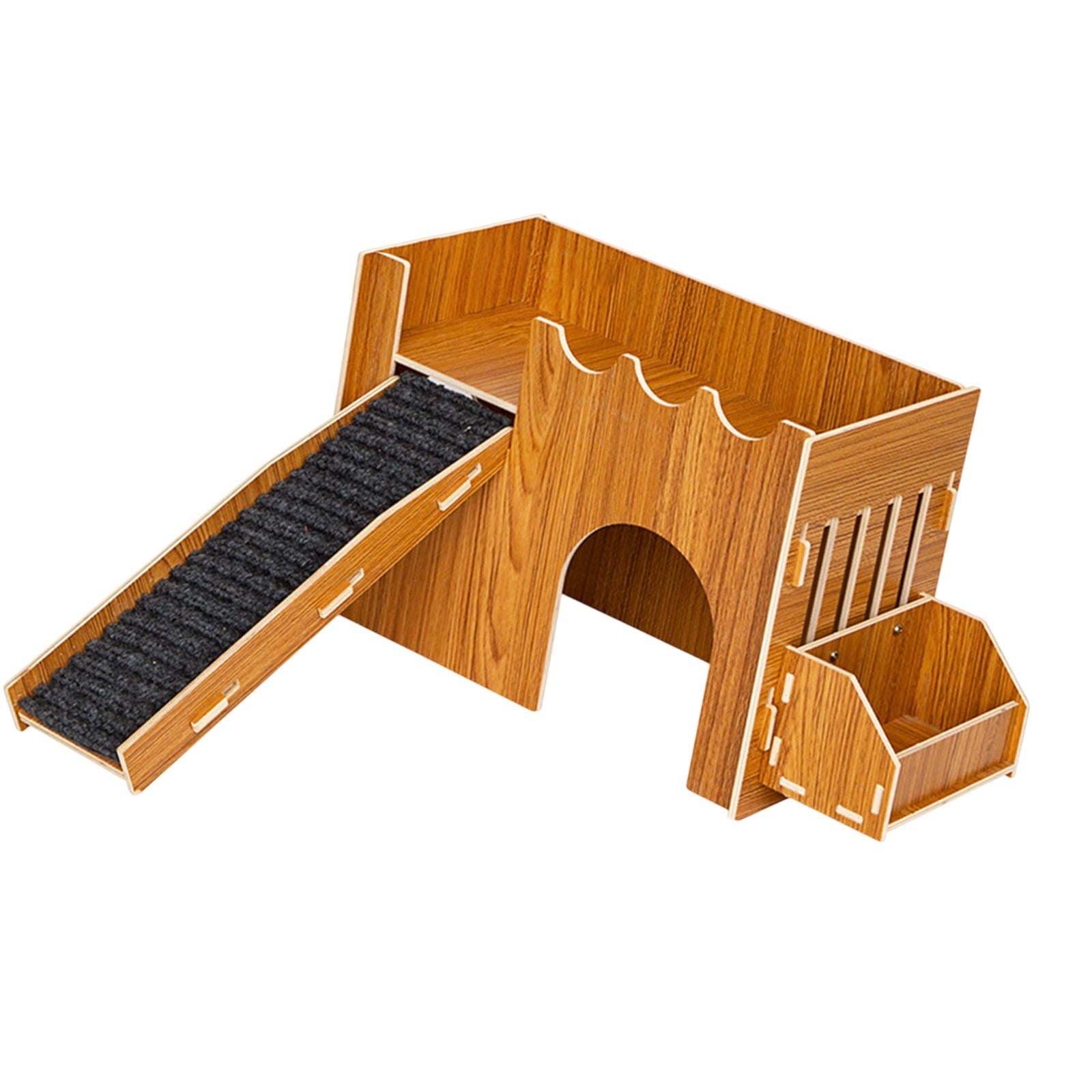 Bothyi Hamster House Cabin Wooden Guinea Pig Castle for Lemming Other ...