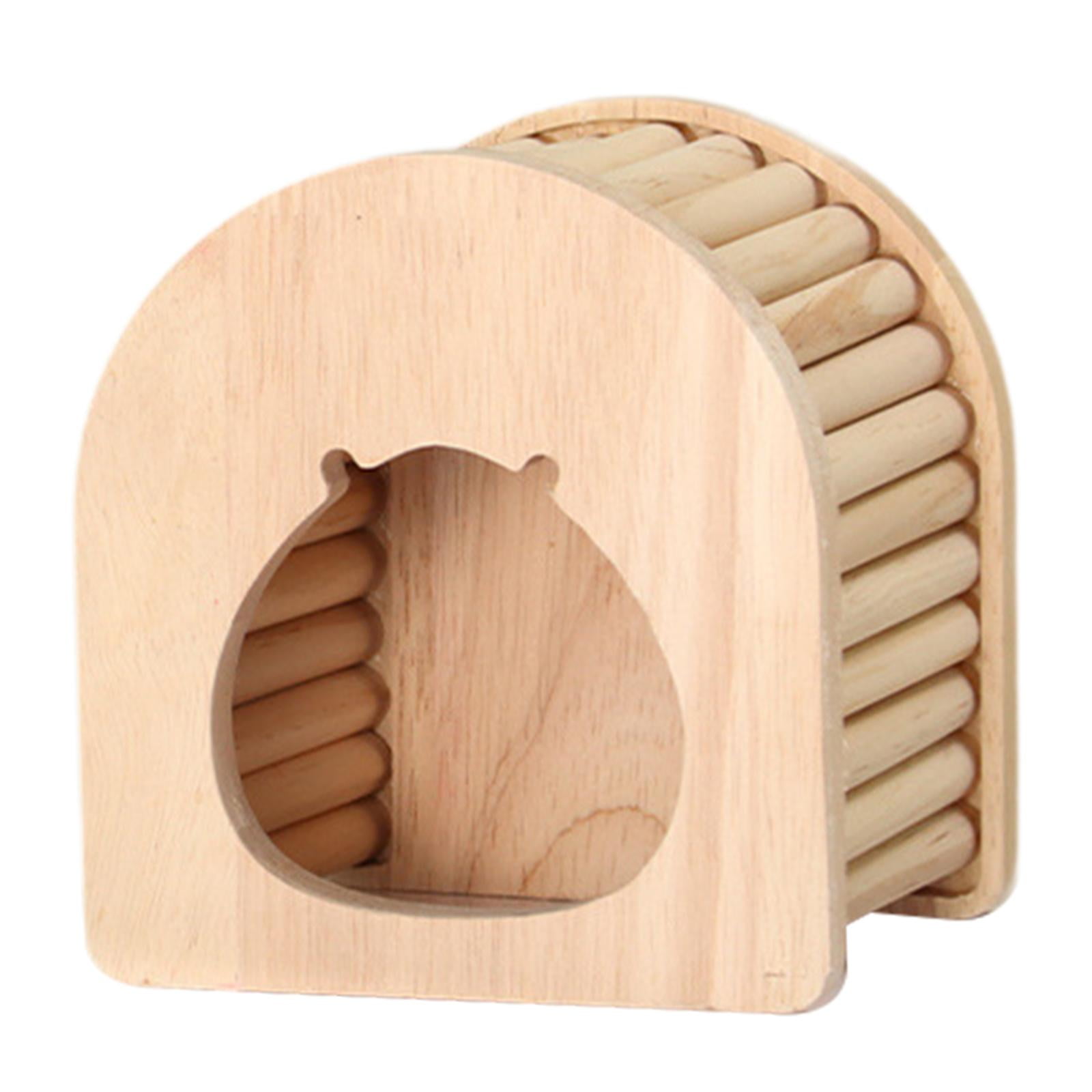 Bothyi Hamster Wood House Hideout Hide DIY Cage Gerbils Habitat Decor ...