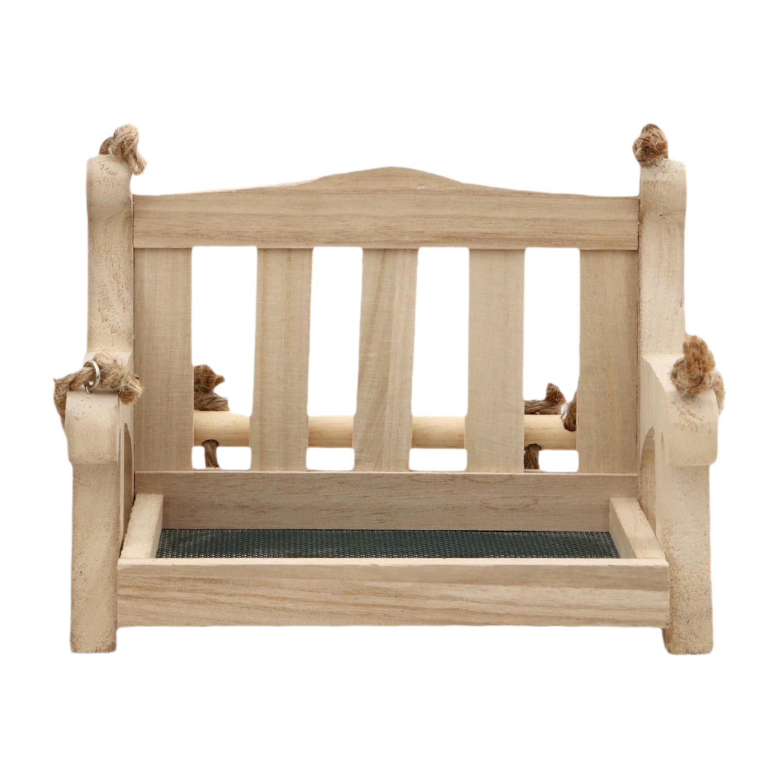 Bothyi Swing Bird Feeder Bird Food Holder Wood Birds Feeder for Patio ...