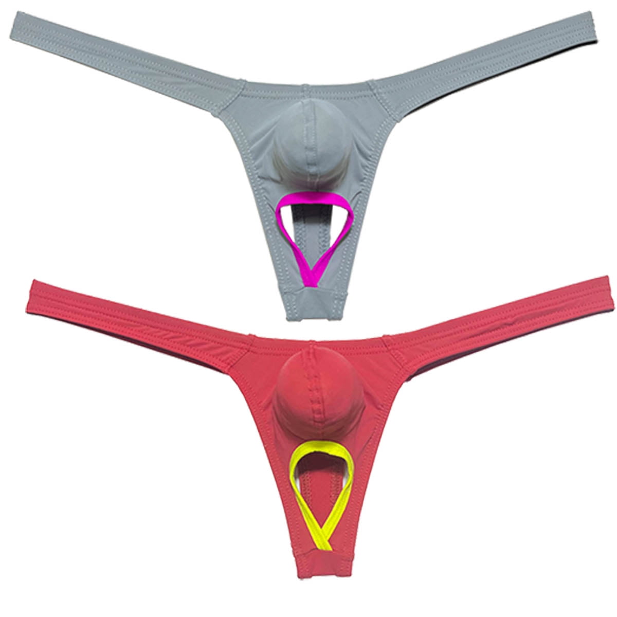 Botmois 2 PACK Men's Thong String Underwear Male Low-rise Bikini Briefs ...
