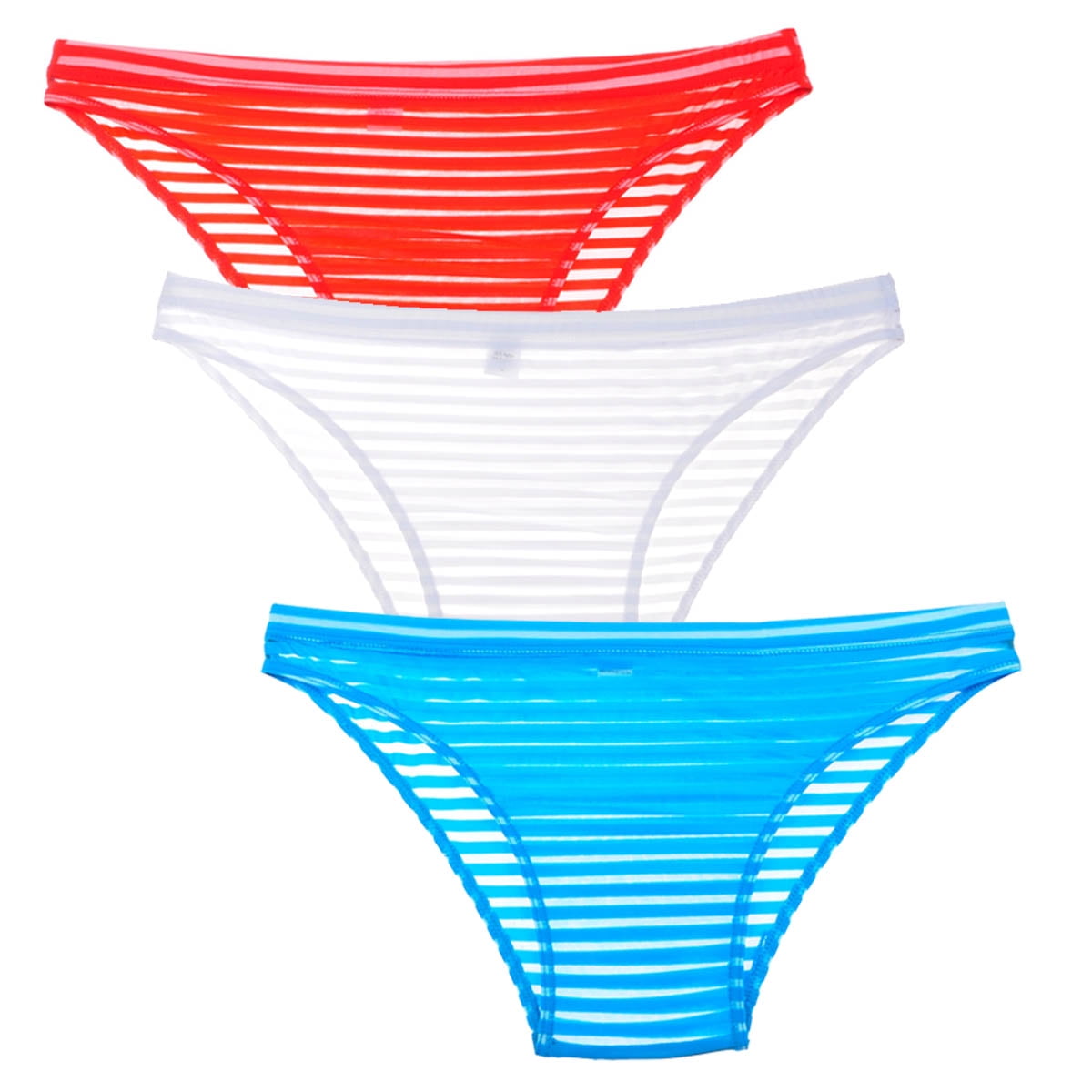 Botmois 3 PACK Men's Sheer Briefs See-through Bikini Thong Underwear ...