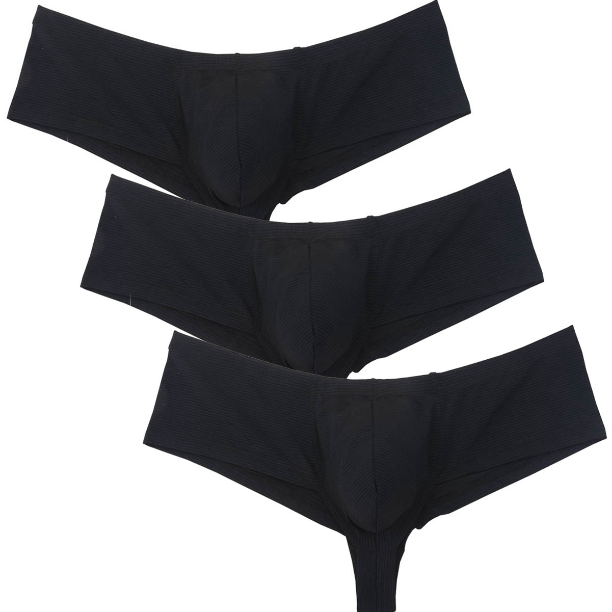 Botmois 3Pack Men's Solid Boxer Briefs Spandex Half Hip Bottoms Tangas ...