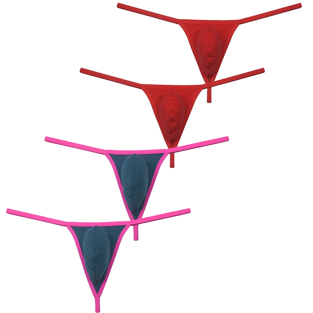 Botmois 4pack Men's Spandex Cheeky Thongs Micro Tangas Underwear Sexy ...