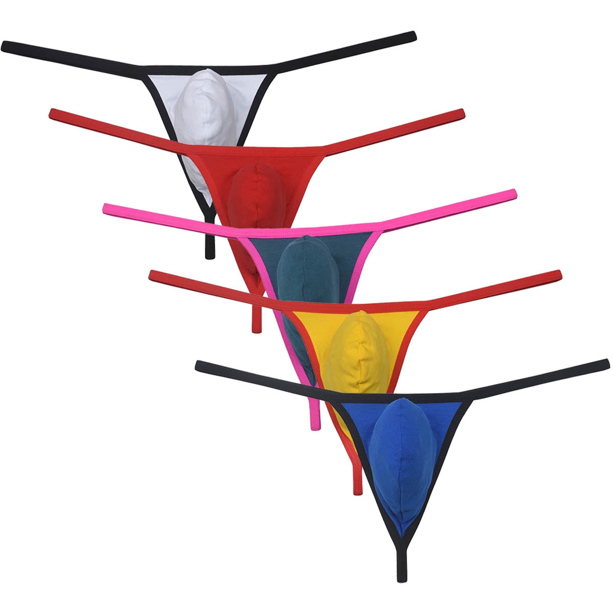 Botmois 5 PACK Men's Cheeky Micro Thongs Contoured Pouch Tangas ...