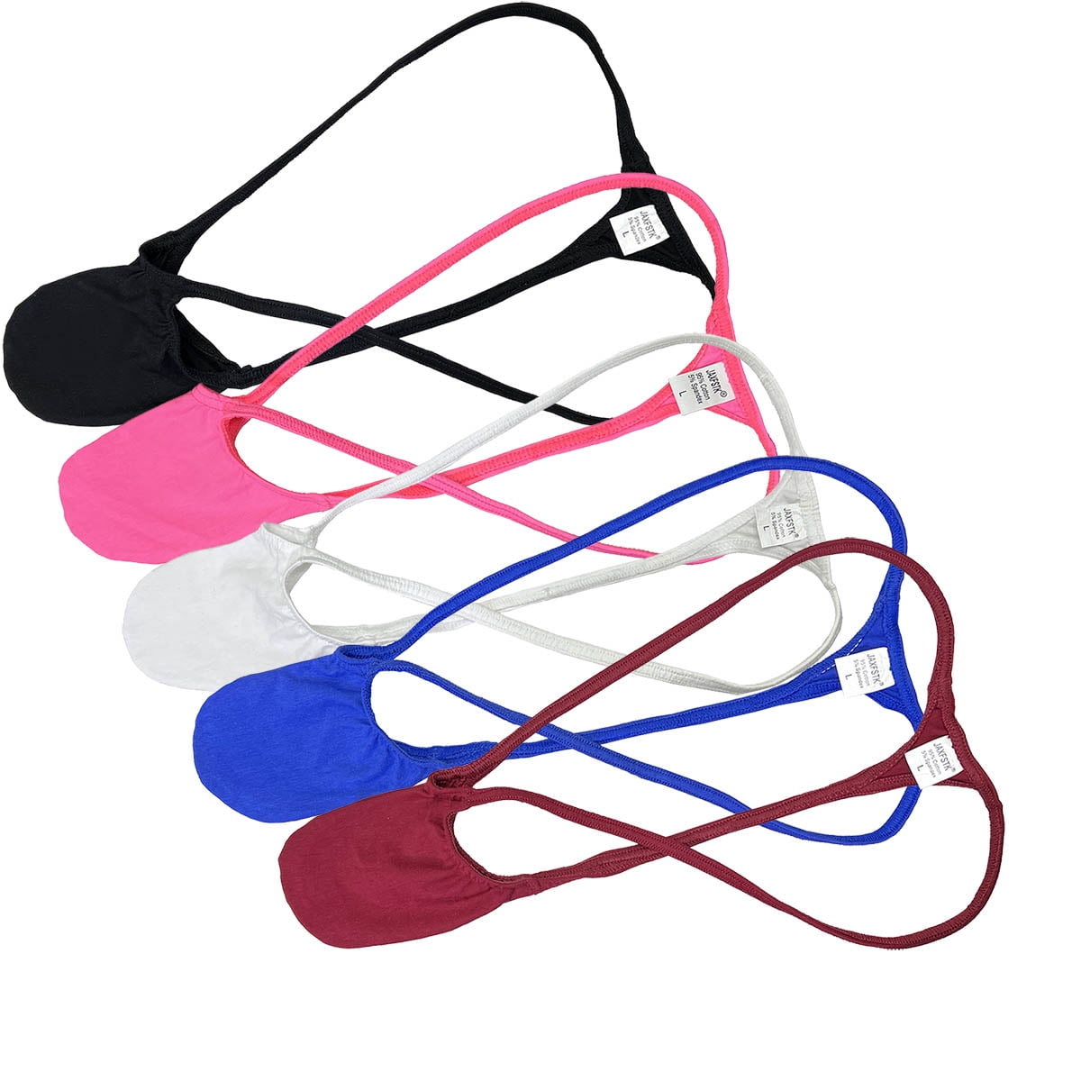 Botmois 5 PACK Men's Deep Pouch Thongs Elastic Low-rise G-stings ...