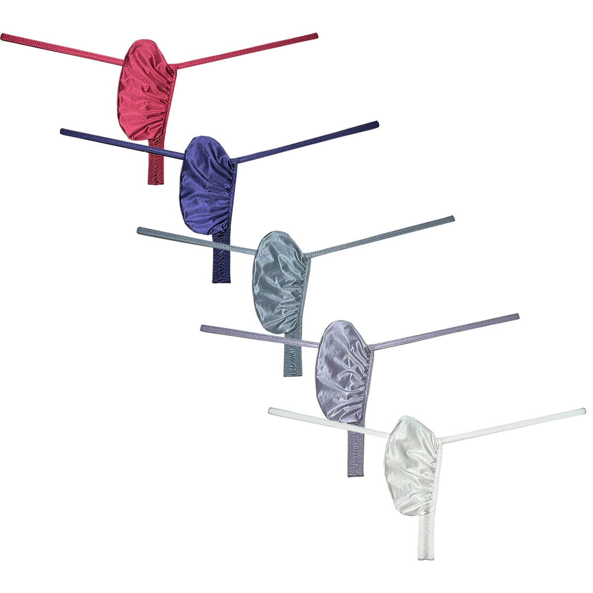 Botmois 5 PACK Men's Micro Thongs Sexy Low-rise G-String Shiny String ...