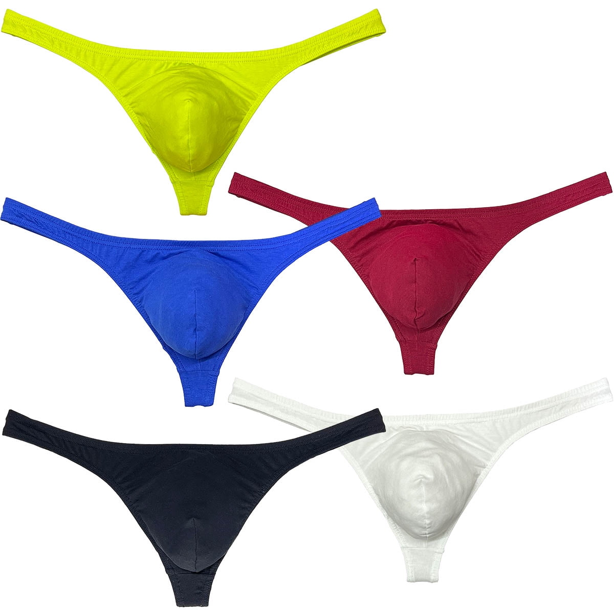 Botmois 5 PACK Men's T-back Briefs Cheeky Low-rise Bikini Tangas Posing ...