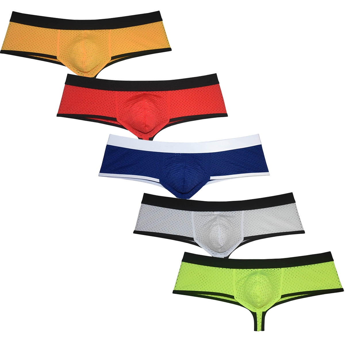 Botmois 5 Pack Men's Cotton Mini Trucks Contoured Pouch Boxershorts ...