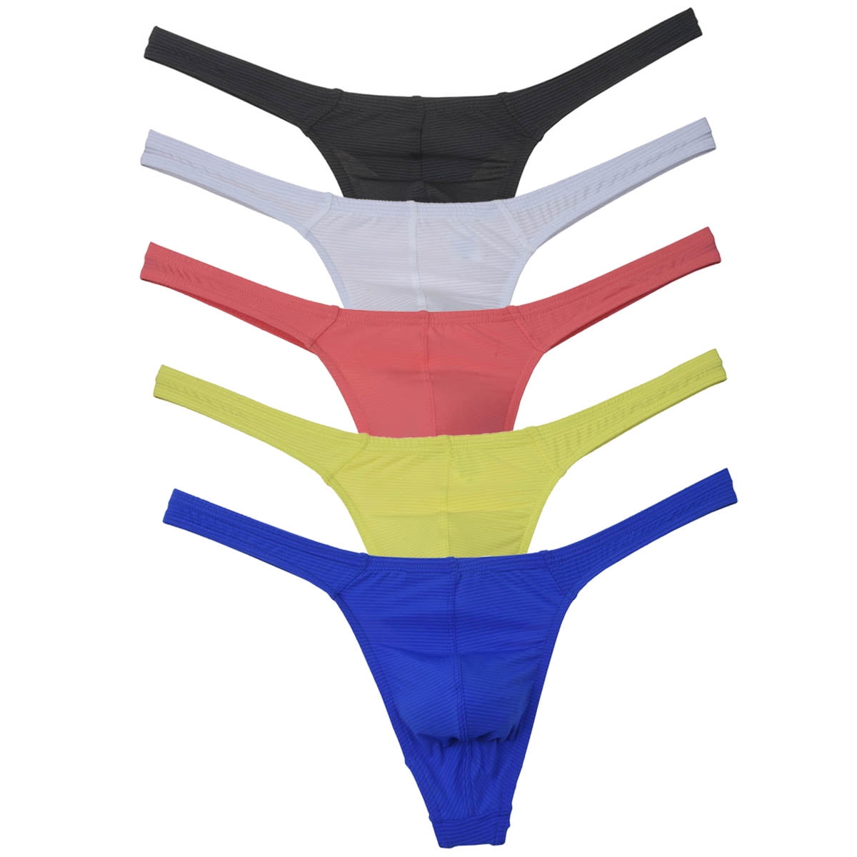 Botmois 5Pack Men's Spandex Thong Hipster Mini Bottoms Briefs Underwear ...