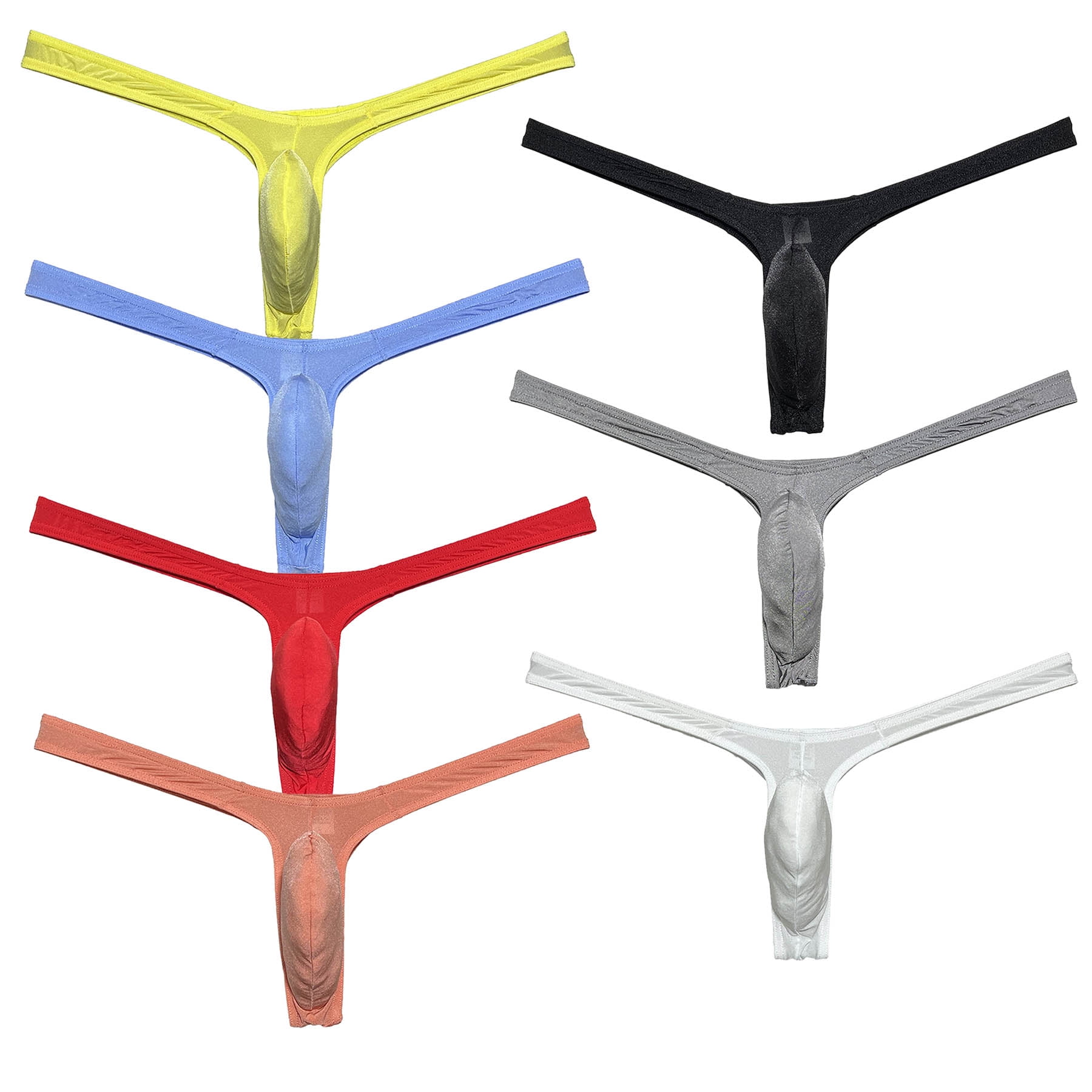 Botmois 7 PCS/LOT Men's Solid Micro Thongs Spandex String Briefs Sexy ...
