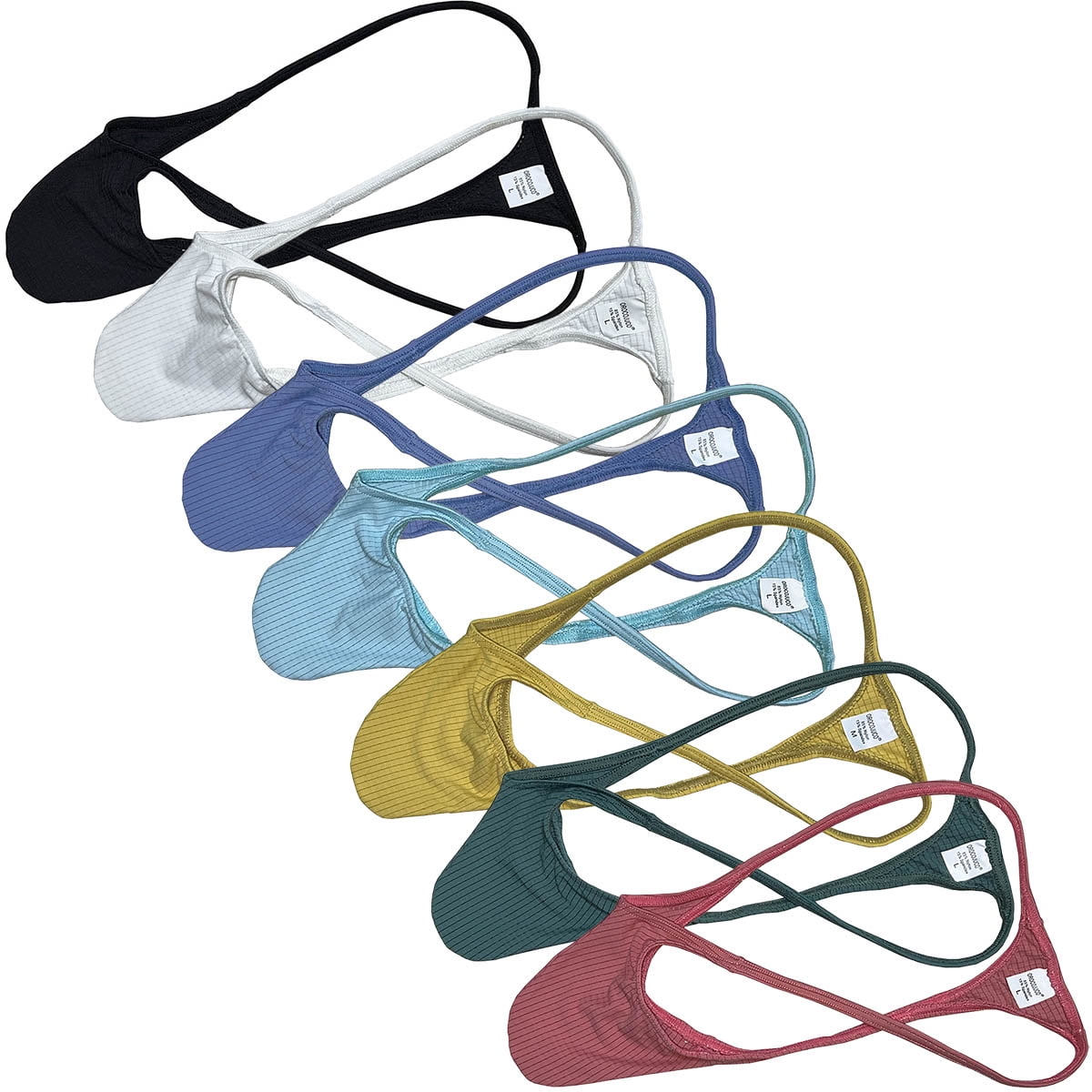 Botmois 7 pack/LOT Sexy Men's G-string Solid Spandex Thong Contoured ...