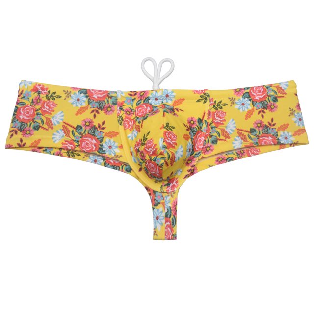 Botmois Men's Print Boxer Briefs Bathing Suit with Drawstring Quick-dry ...