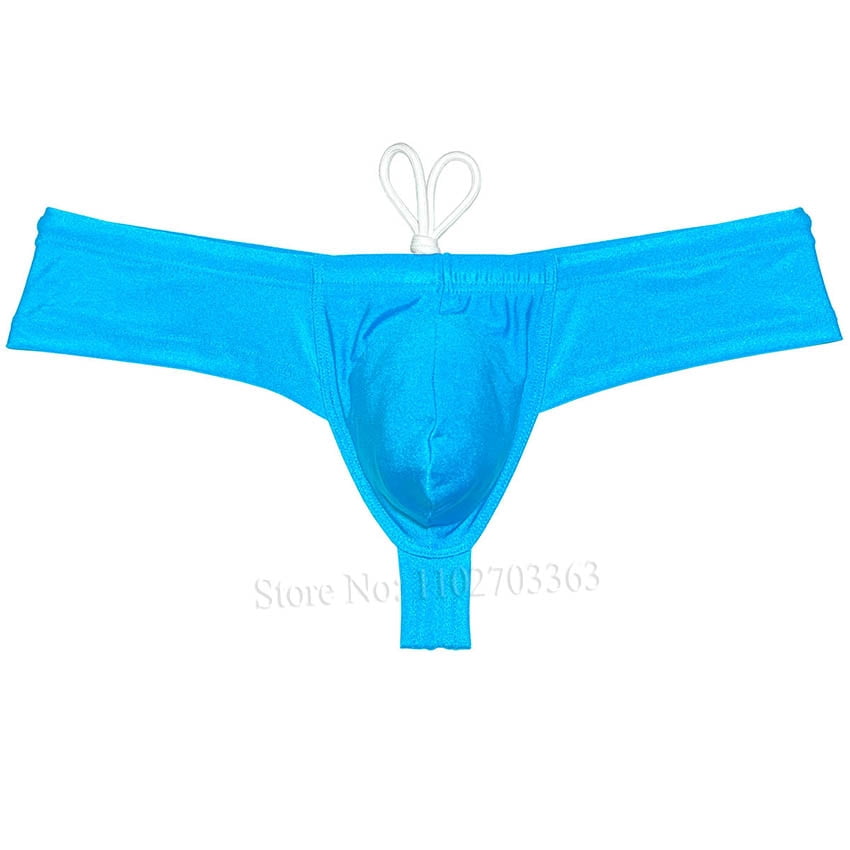 Botmois Men's Solid Swim Boxer Briefs Smooth Bikini Bottoms Thong Soft ...